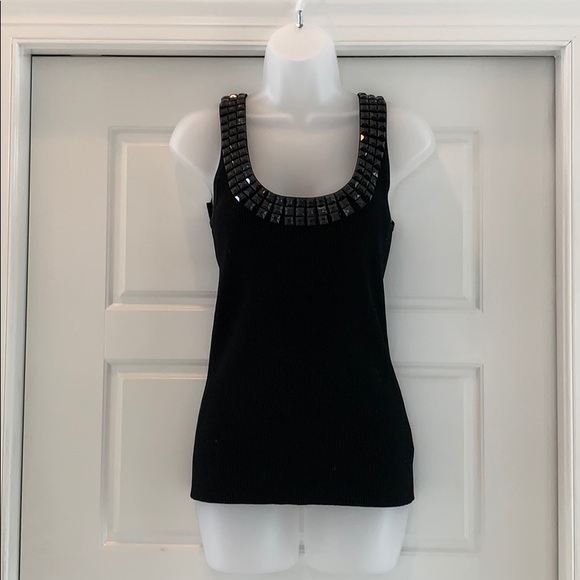 Cache | Tops | Cache Beaded Ribbed Tank | Poshmark